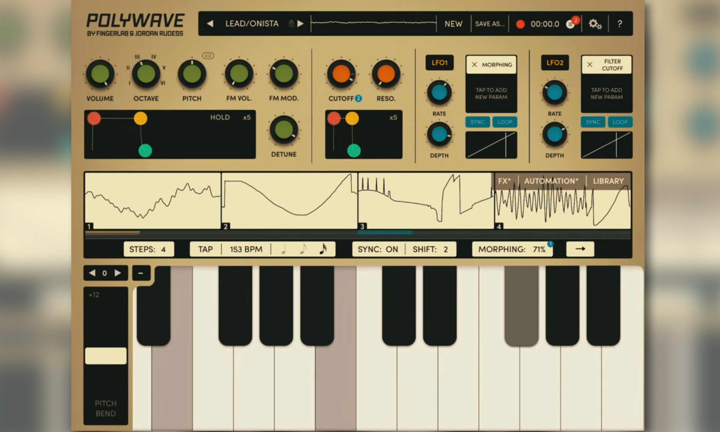 Fingerlab PolyWave - Wavetable Sequencer Synth von Fingerlab & Jordan Rudess für iPhone. iPad ...