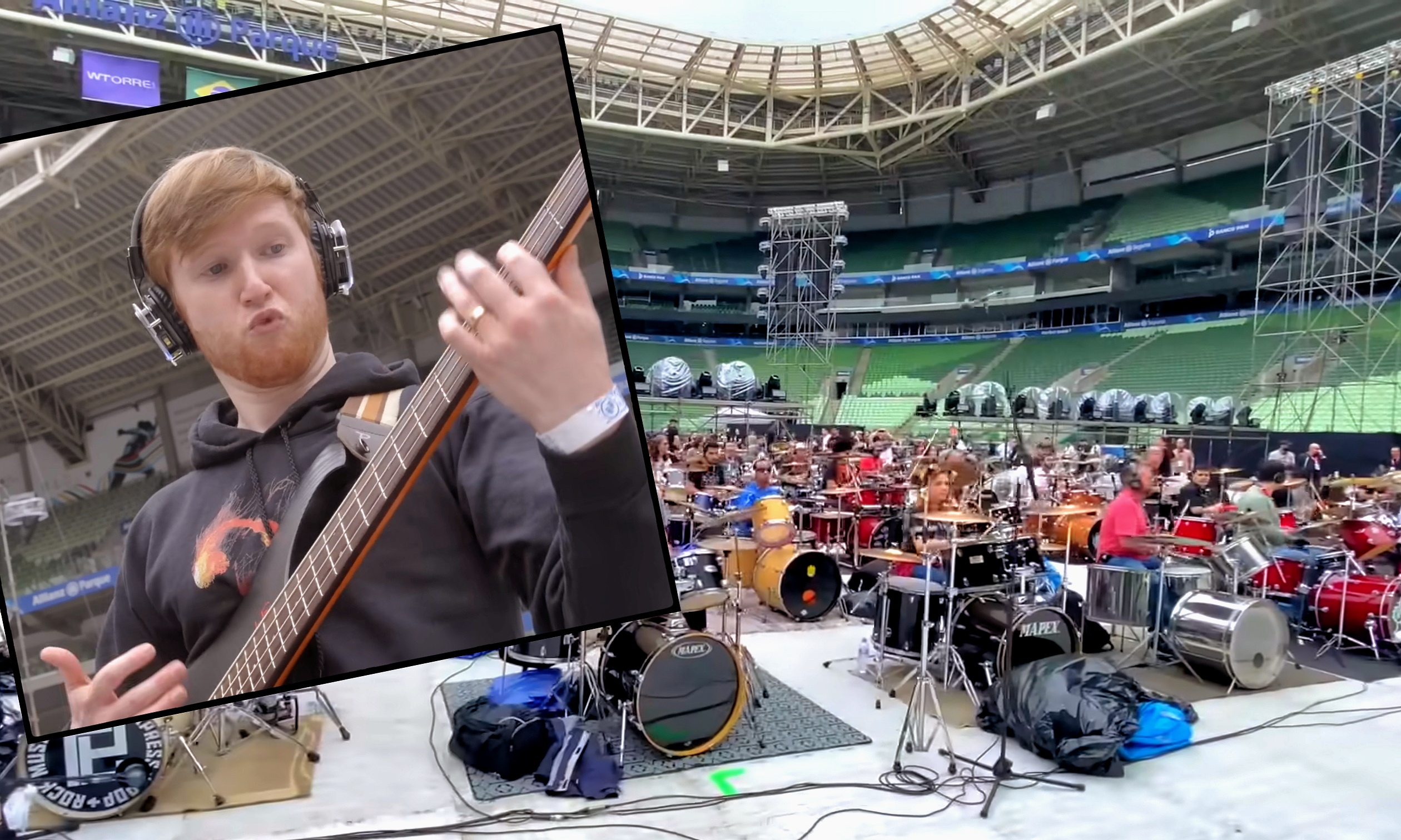 Charles Berthoud: Slap Bass Solo mit 200 Drummern! - Bonedo